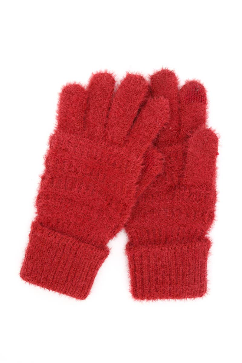 Fuzzy Cable Knit Smart Touch Gloves – Stache